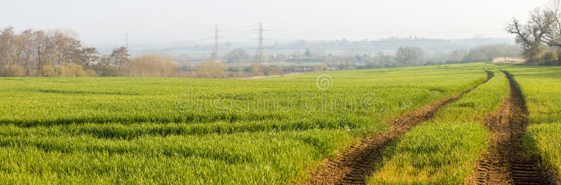 UK Countryside Panoramic Landscape Stock Image - Image of environment ...