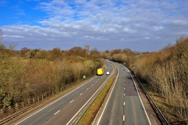 UK dual carriageway stock image. Image of transport, lane - 19308275