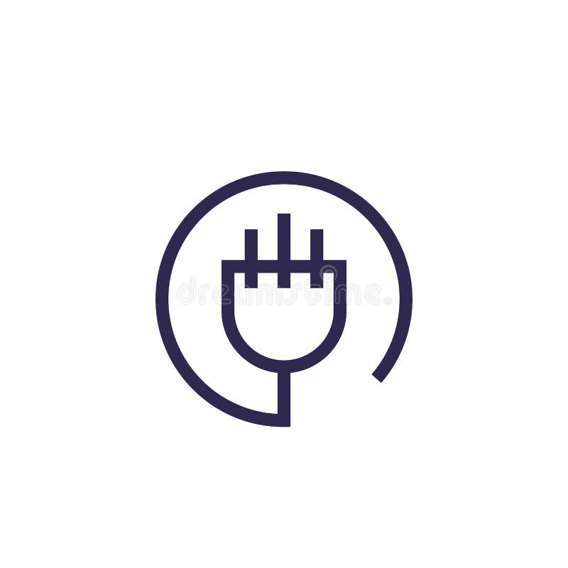Uk Electric Plug Icon, Linear Vector Design Stock Vector - Illustration ...