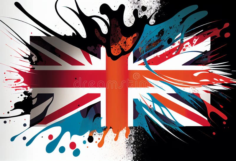 UK Flag in Abstract Style. AI Generated Stock Illustration ...