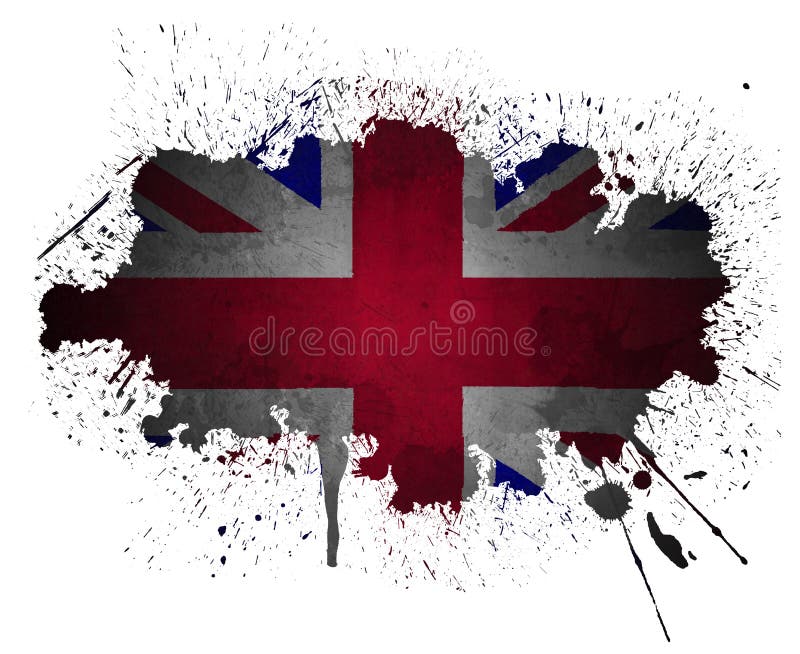 UK Flag Grunge Paint Splatter Stock Illustration - Illustration of ...