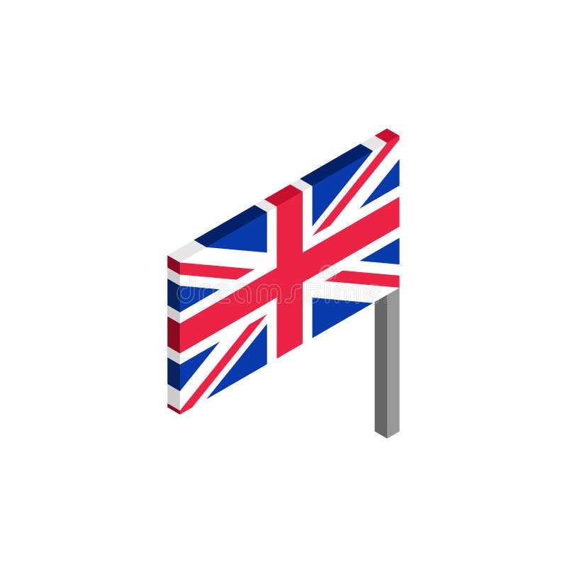 UK Flag Isometric Isolated. Great Britain Flag Icon Stock Vector ...