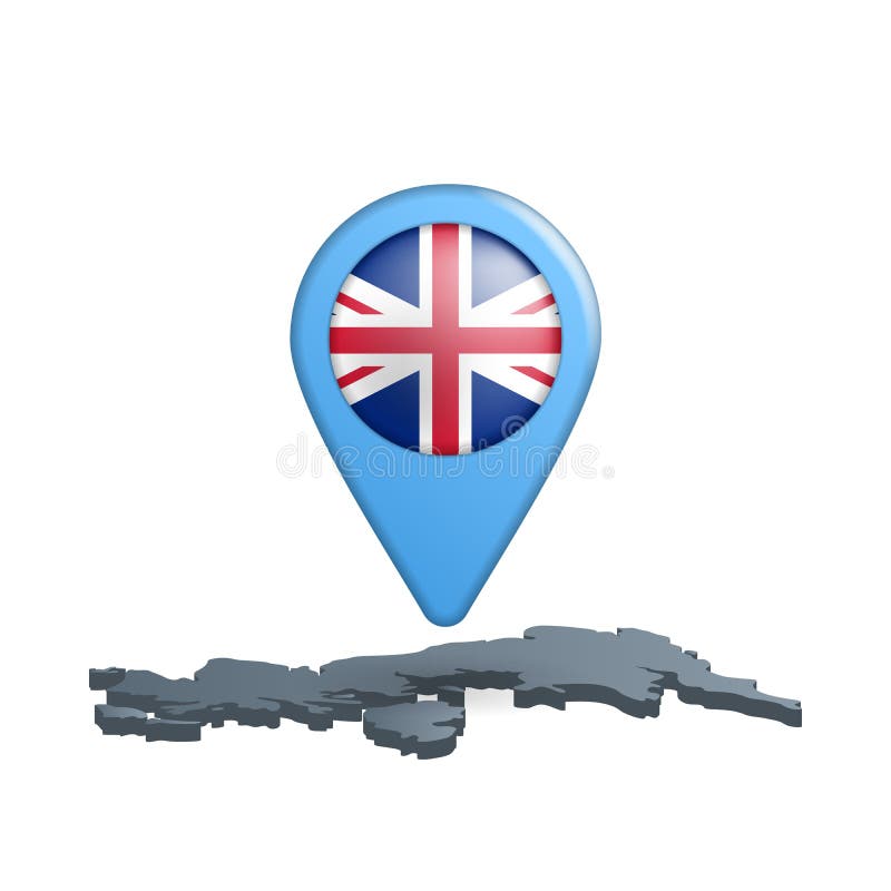 UK flag map pin on white stock illustration. Illustration of mark ...