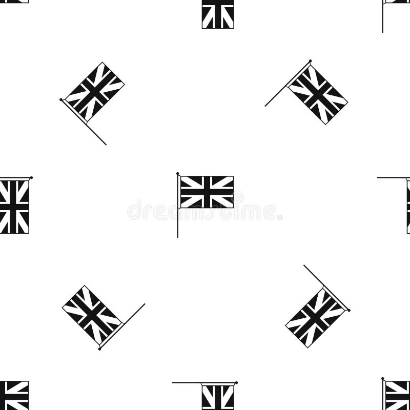 UK Flag Pattern Seamless Black Stock Vector - Illustration of emblem ...