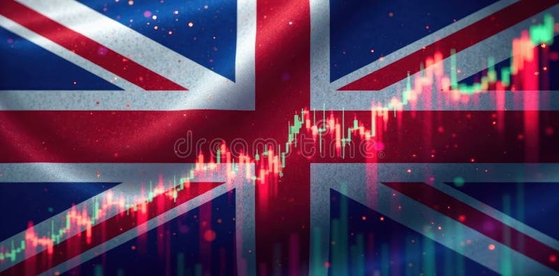 UK Flag Superimposed on a Rising Stock Market Graph , Data, Stock ...