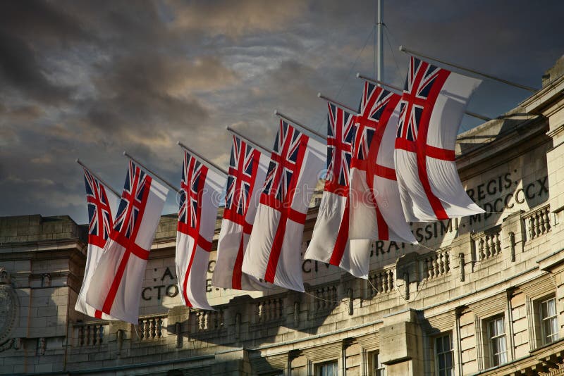 UK Flags in the Wind in London Stock Photo - Image of national, country ...
