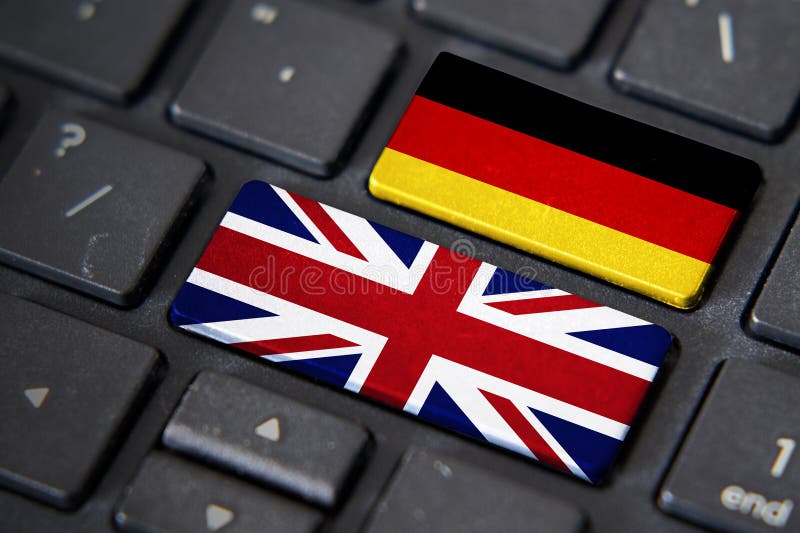 UK and Germany Flags on Computer Keyboard Stock Image - Image of flag ...