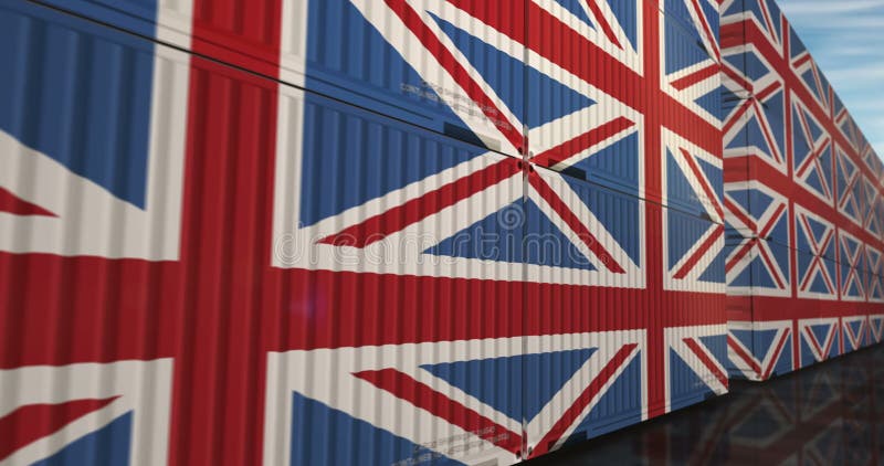 UK Great Britain Export Cargo Containers in Row Endless Stock Video ...
