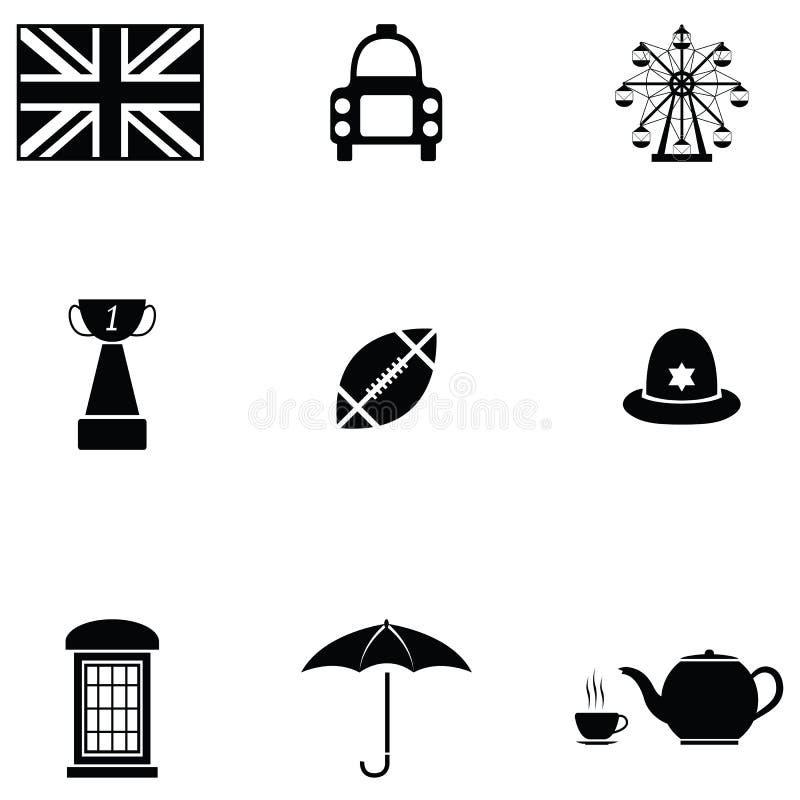 Uk icon set stock vector. Illustration of taxi, icon - 128219924