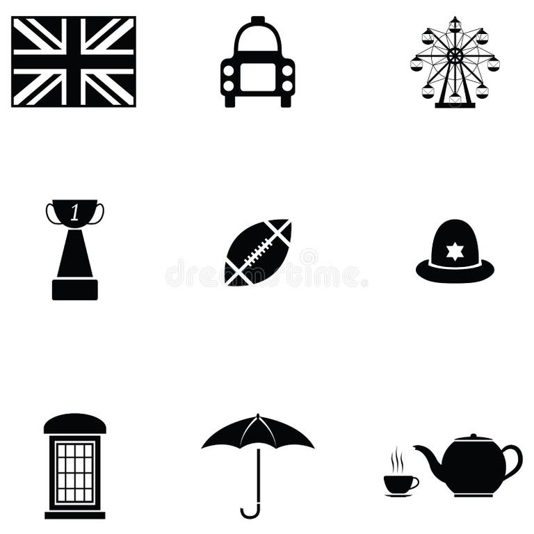 Uk icon set stock vector. Illustration of taxi, icon - 128219924