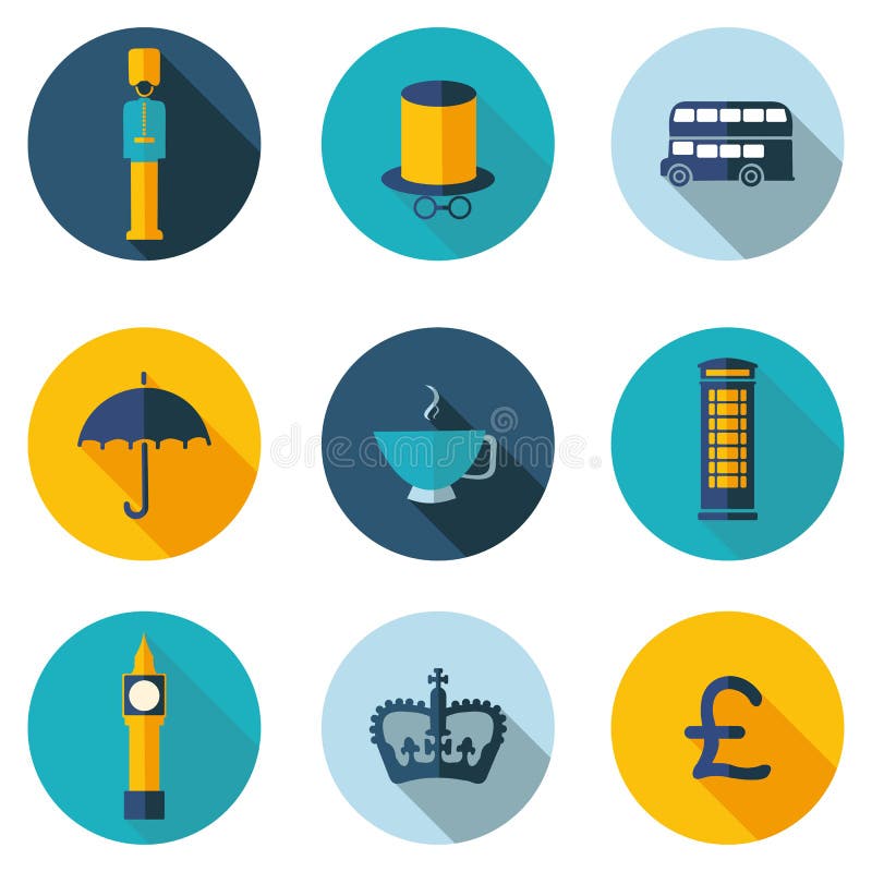UK,icons in vector format stock illustration. Illustration of teapot ...