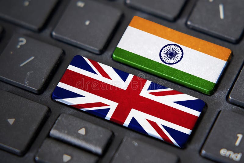 UK and India Flags on Computer Keyboard Stock Photo - Image of ...