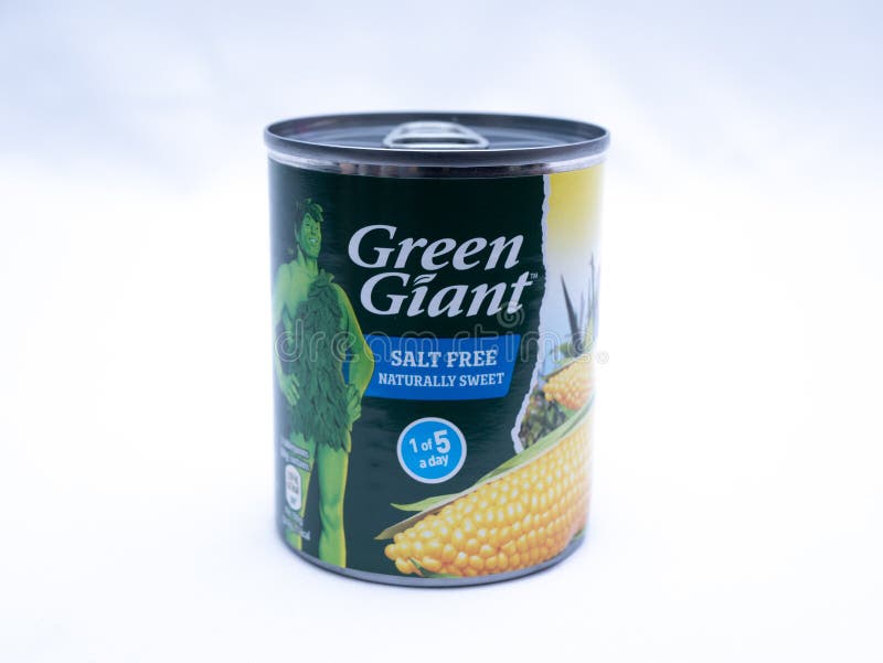 UK, Jan 2020: Green Giant Sweetcorn in a Tin on White Background ...