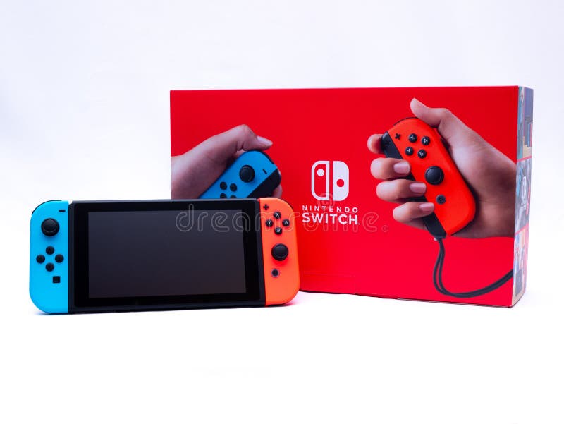 UK, Jan 2020: Nintendo Switch with Controllers on Box Editorial Stock ...
