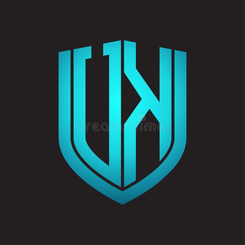 UK Logo Monogram with Emblem Shield Design Isolated with Blue Colors on ...