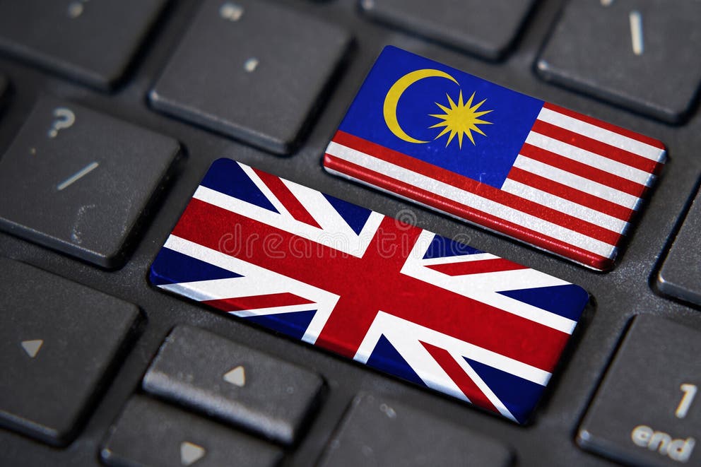 UK and Malaysia Flags on Computer Keyboard Stock Image - Image of ...