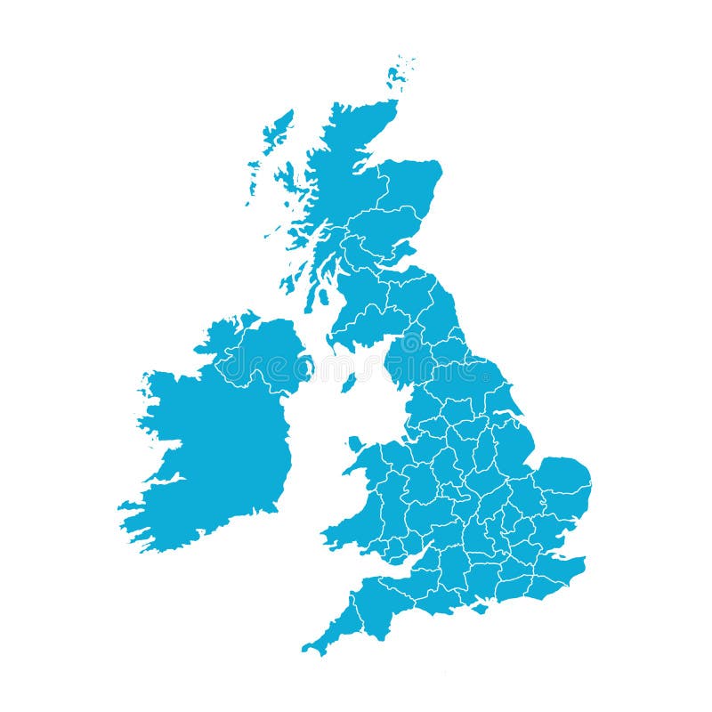 UK map in blue stock vector. Illustration of painting - 241242160