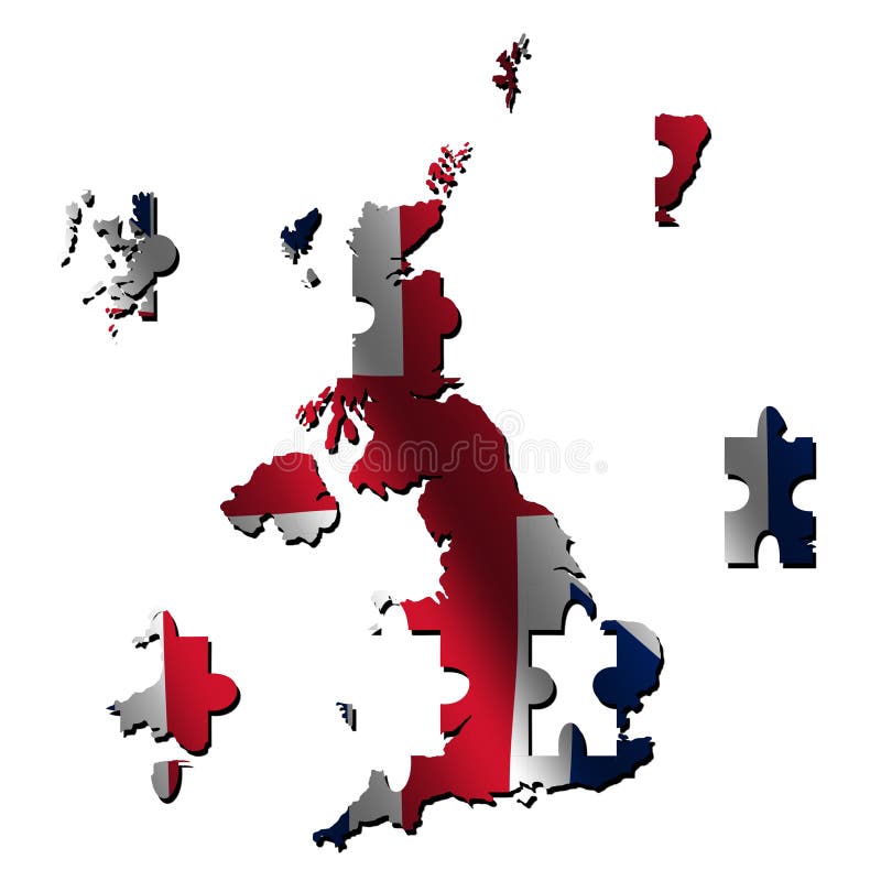 UK map flag jigsaw stock illustration. Illustration of british - 10660204
