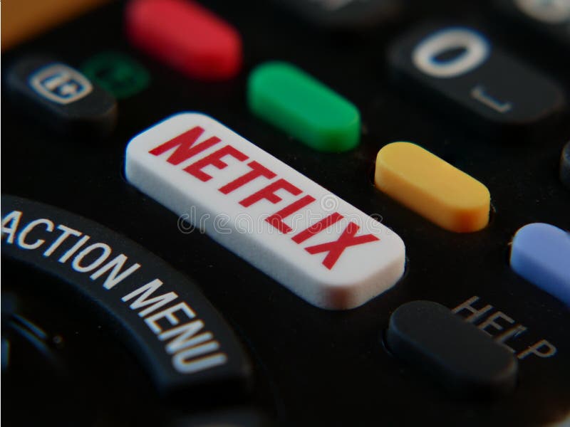 UK, March 2020: Close Up of Netflix Button on Remote Control Editorial ...