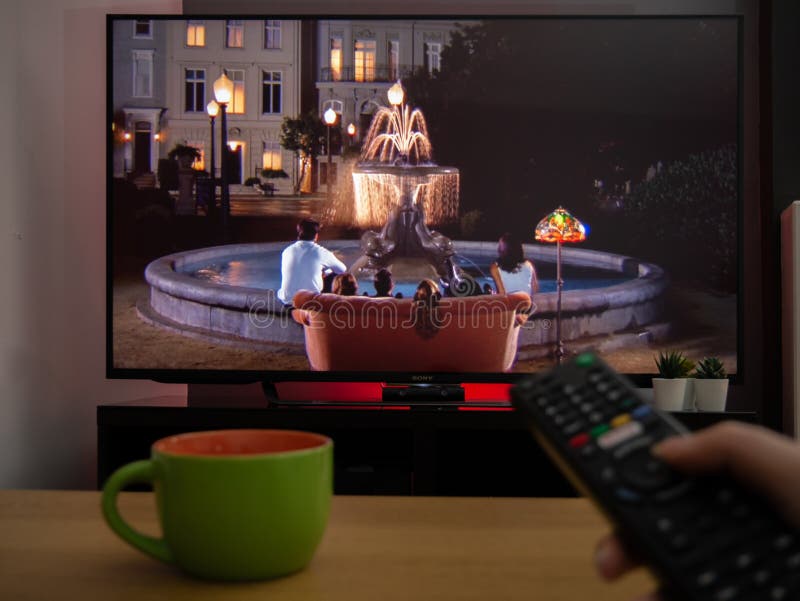 UK, March 2020: TV Television Friends Opening Sequence Playing on ...