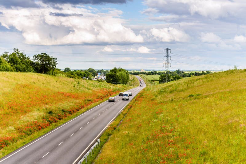 Uk Motorway Road Overhead View at Daylight Stock Image - Image of ...