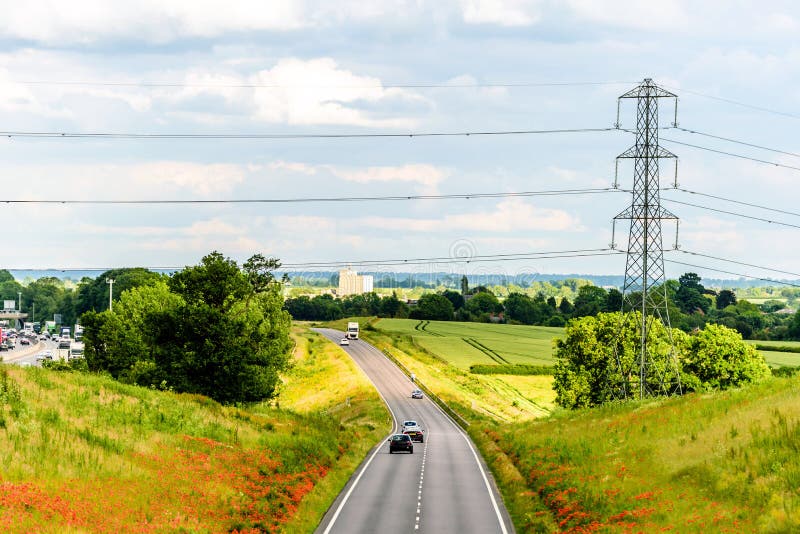 Uk Motorway Road Overhead View at Daylight Stock Photo - Image of ...
