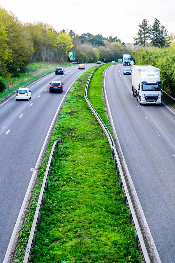 Uk Motorway Road Overhead View at Daylight Stock Image - Image of ...