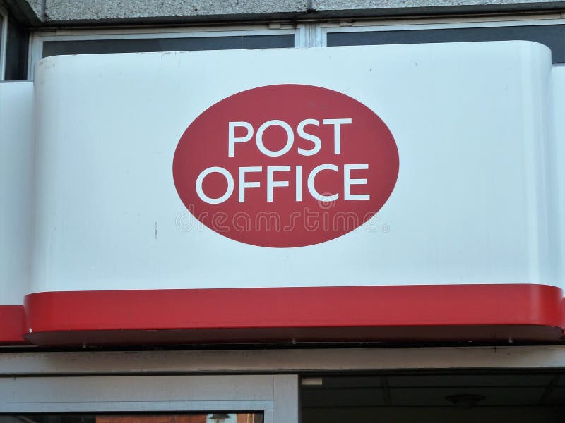 Post office sign logo UK editorial stock photo. Image of post - 136716368