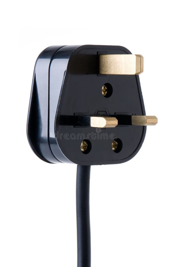 Uk 3 pin plug stock photo. Image of prongs, male, fused - 4317372