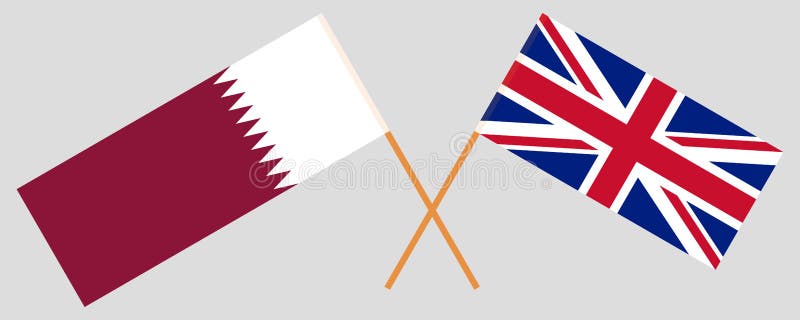 The UK and Qatar. British and Qatari Flags Stock Vector - Illustration ...