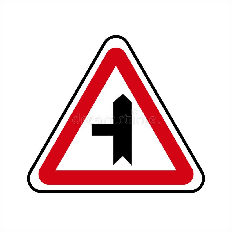 Uk Road Sign. Main Road Secondary Road Junction Signage. Vector ...