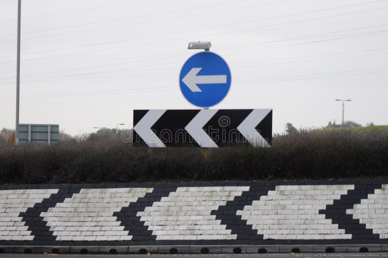 UK Roundabout signs stock photo. Image of rotary, intersection - 26221356