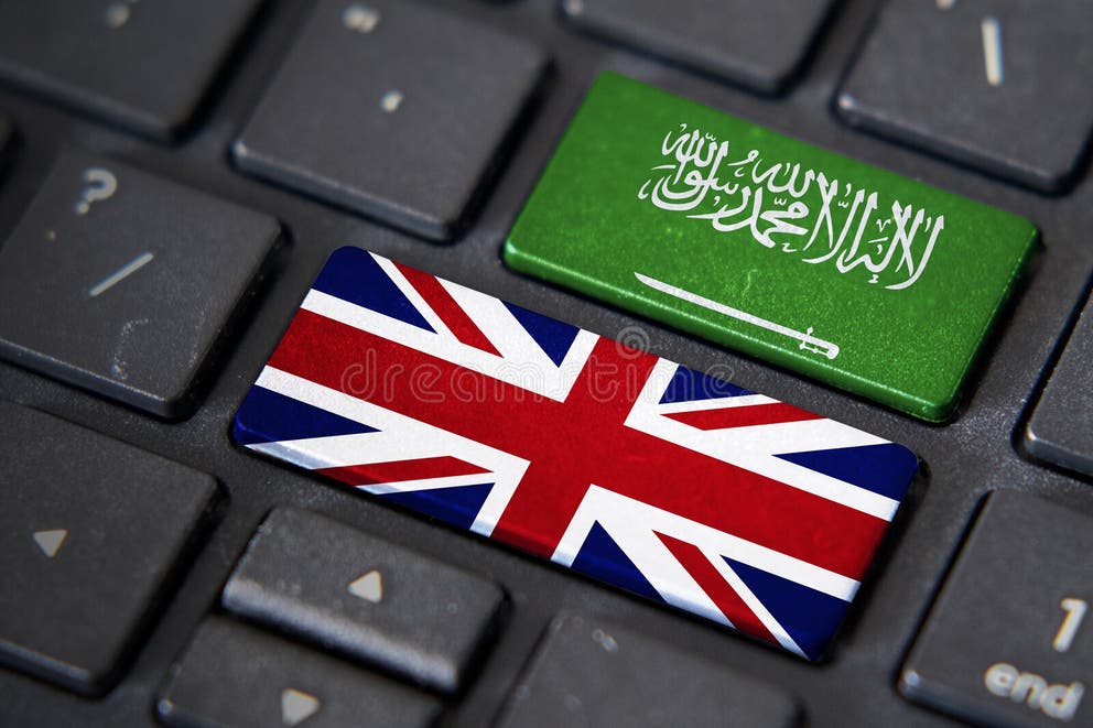 UK and Saud Arab Flags on Computer Keyboard Stock Image - Image of ...