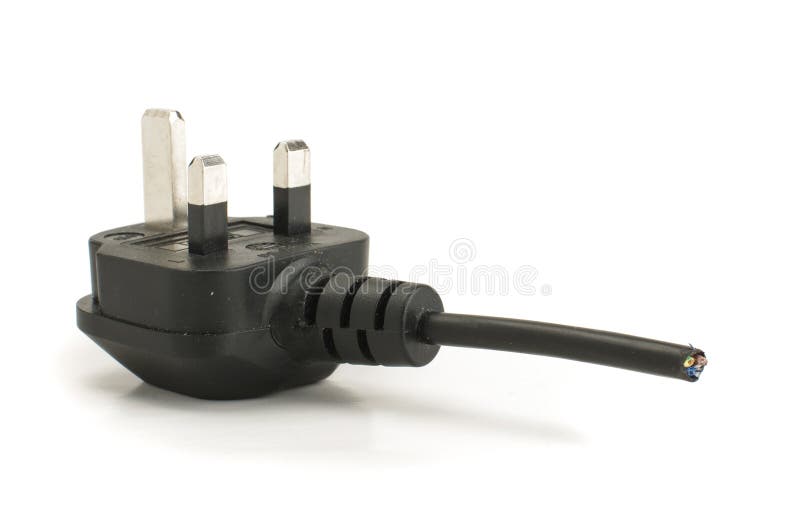 UK Standard AC Line Plug Isolated on the White Background Stock Photo ...