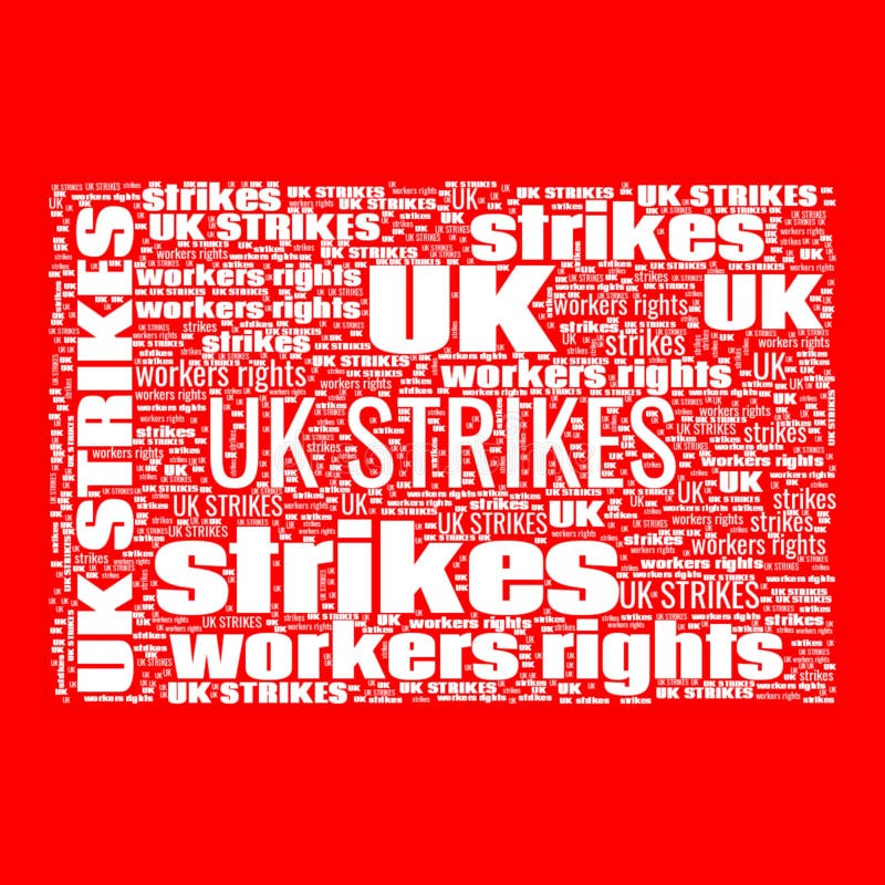 UK Strikes Workers Rights Illustration Background Header Abstract Stock ...