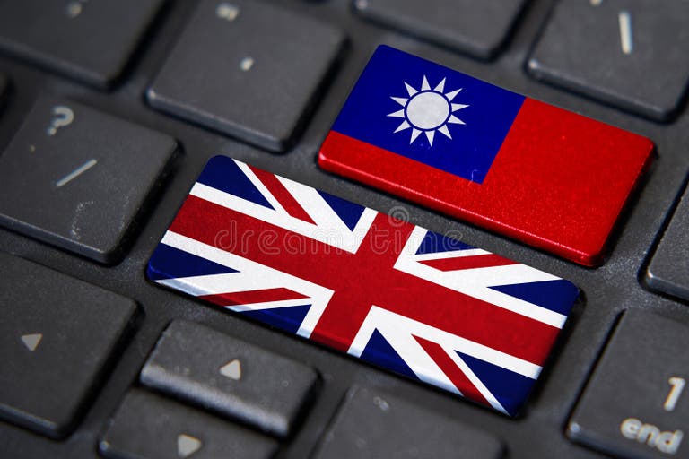 UK and Taiwan Flags on Computer Keyboard Stock Image - Image of ...