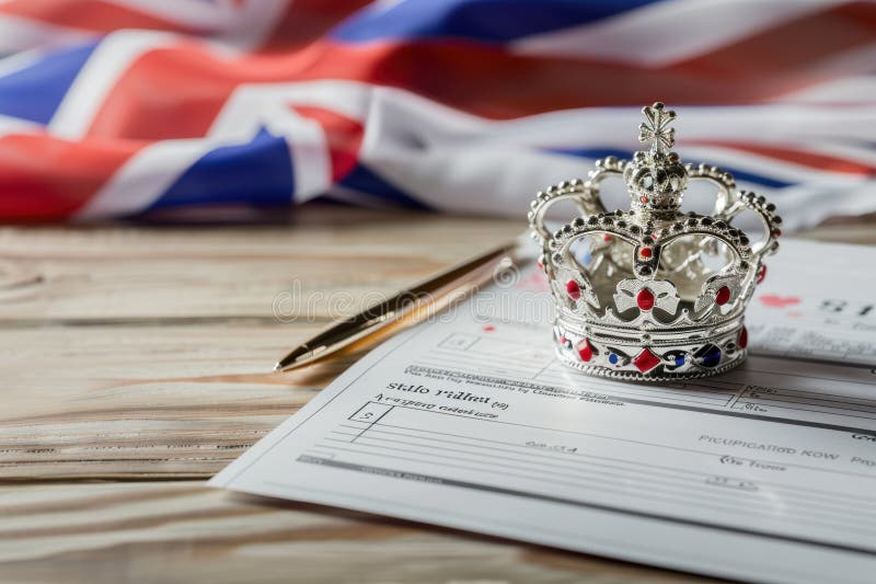 UK Visa Concept: Passport with Visa Stamp, Application Forms, and ...