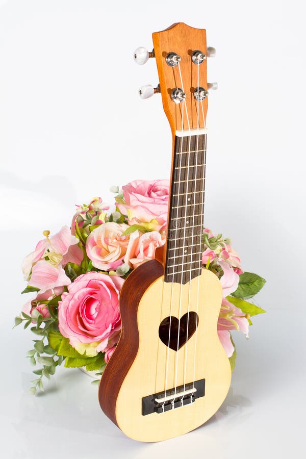 Ukelele y flor hermosa imagen de archivo. Imagen de estilo - 56315981