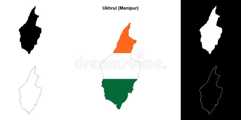 Ukhrul outline map stock vector. Illustration of indian - 368833127