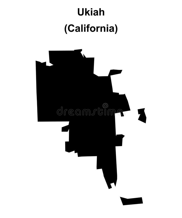 Ukiah outline map stock vector. Illustration of tourism - 356998586