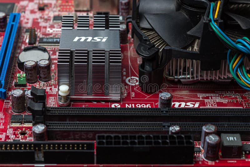 Ukraine - April 25, 2020: Computer Motherboard Socket with Cooling Fan ...