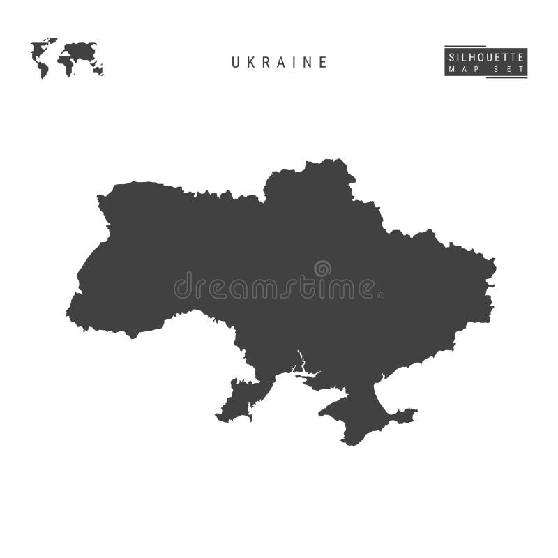 Ukraine Vector Map Isolated on White Background. High-Detailed Black ...