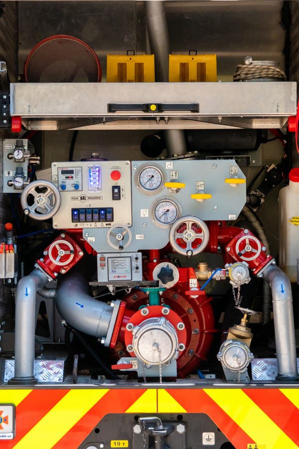 Ukraine, Cherkasy - June 1, 2023:Modern Fire Engine. Rear View of ...