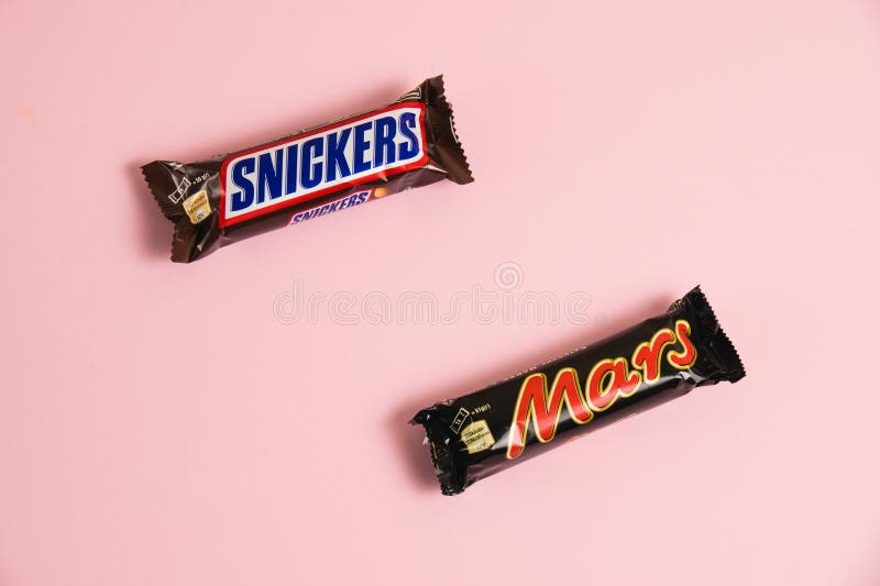 Ukraine, Chernihiv, April 26, 2023: Mars and Snickers Chocolate Bars in ...