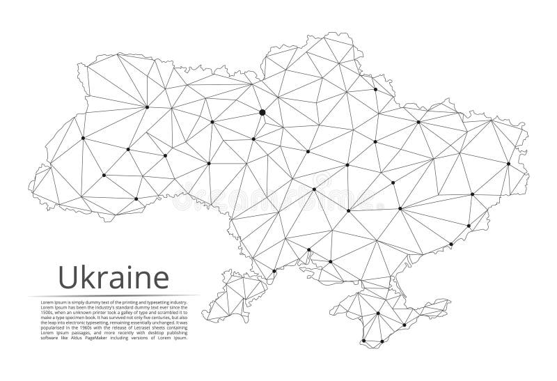 Ukraine Communication Network Map. Vector Low Poly Image of a Global ...