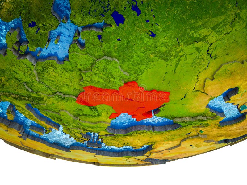 Ukraine on 3D Earth stock photo. Image of globe, ukrainian - 128429704