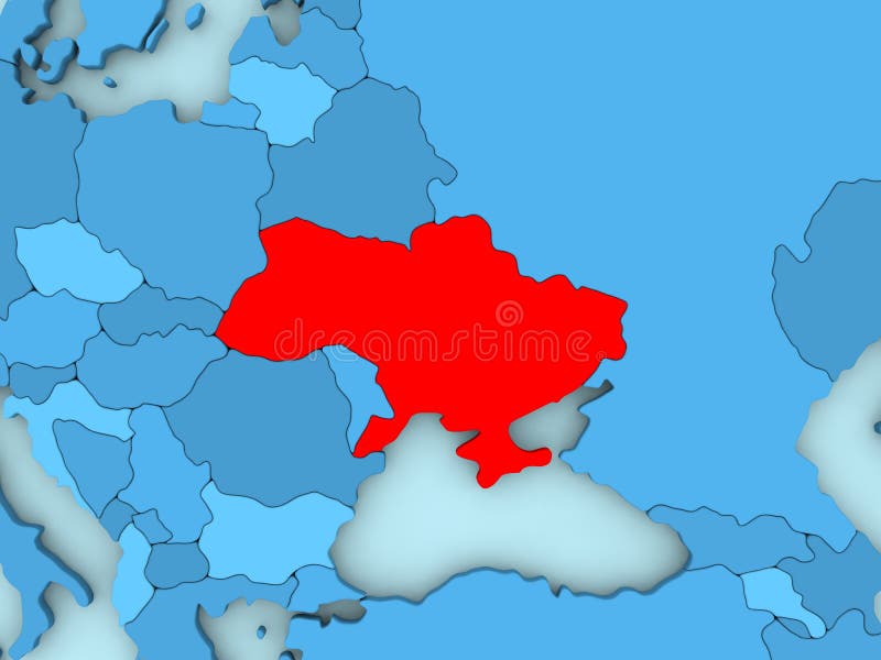 Ukraine on 3D map stock illustration. Illustration of ukraine - 86431020