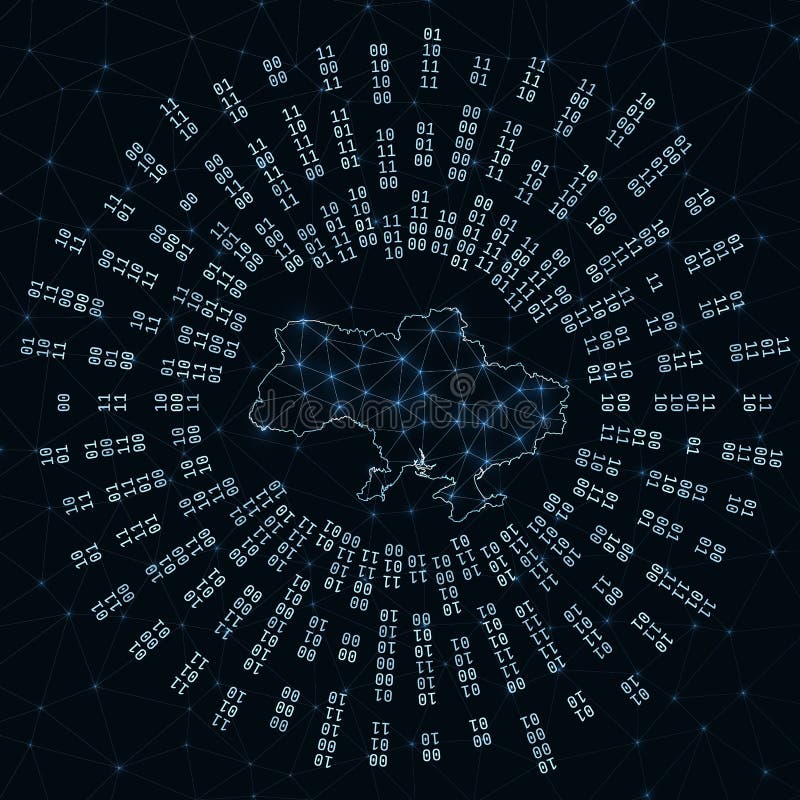 Ukraine digital map. stock vector. Illustration of country - 185543846