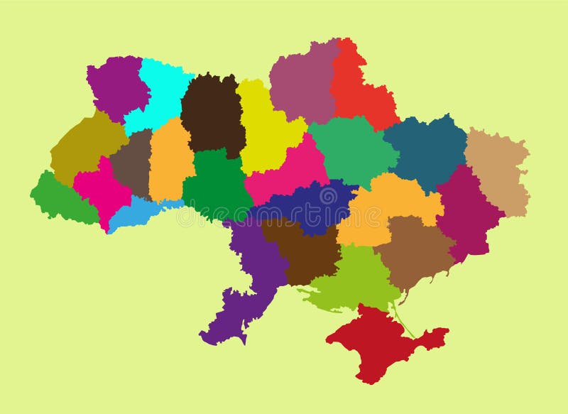 Ukraine is Divided into Regions. Vector Bright Graphics Stock ...