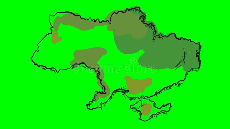 Ukraine Drawing Colored Map Green Screen Isolated Stock Video - Video ...